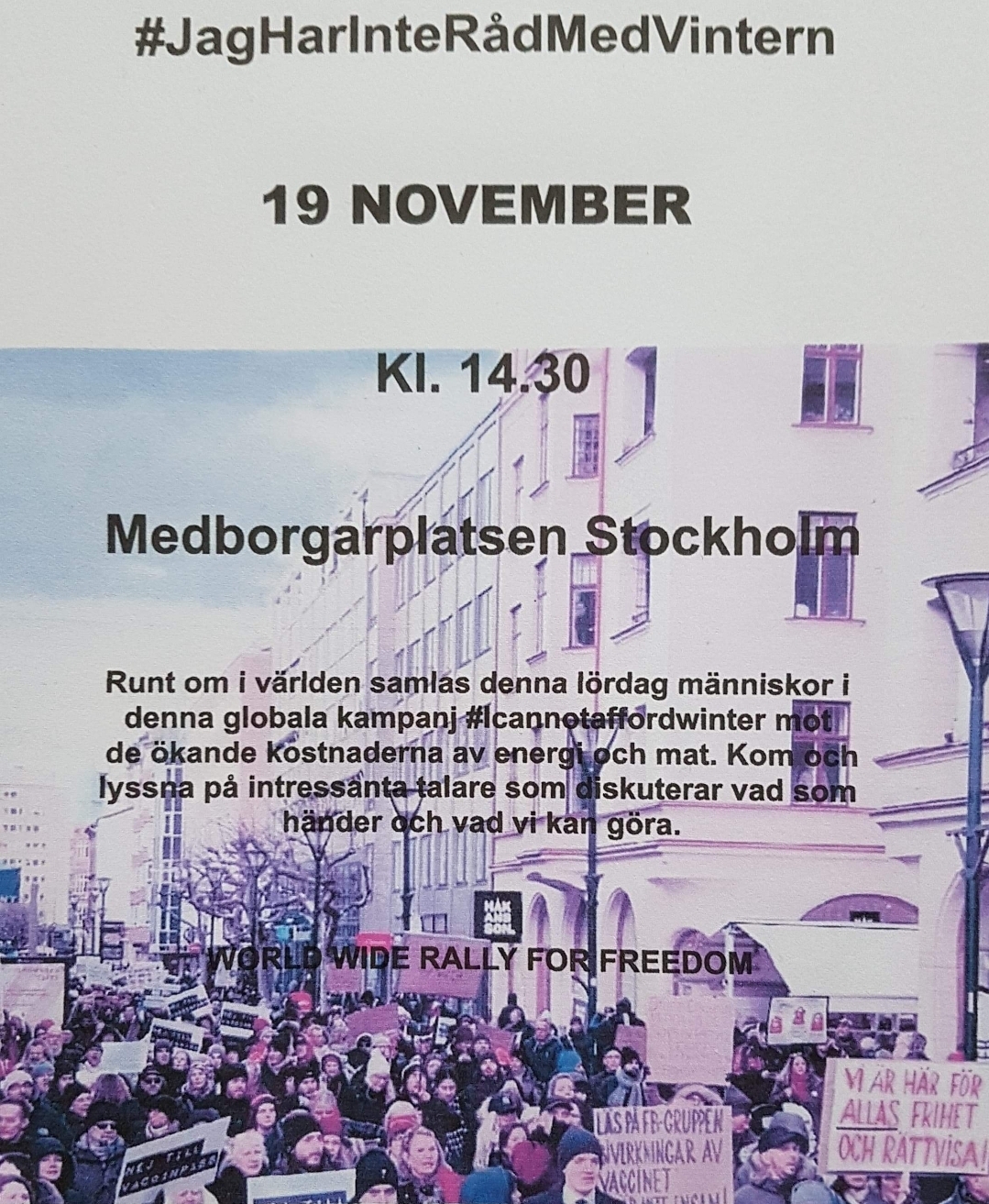 World Wide Rally For Freedom – även i svensk tappning – Jenny Piper